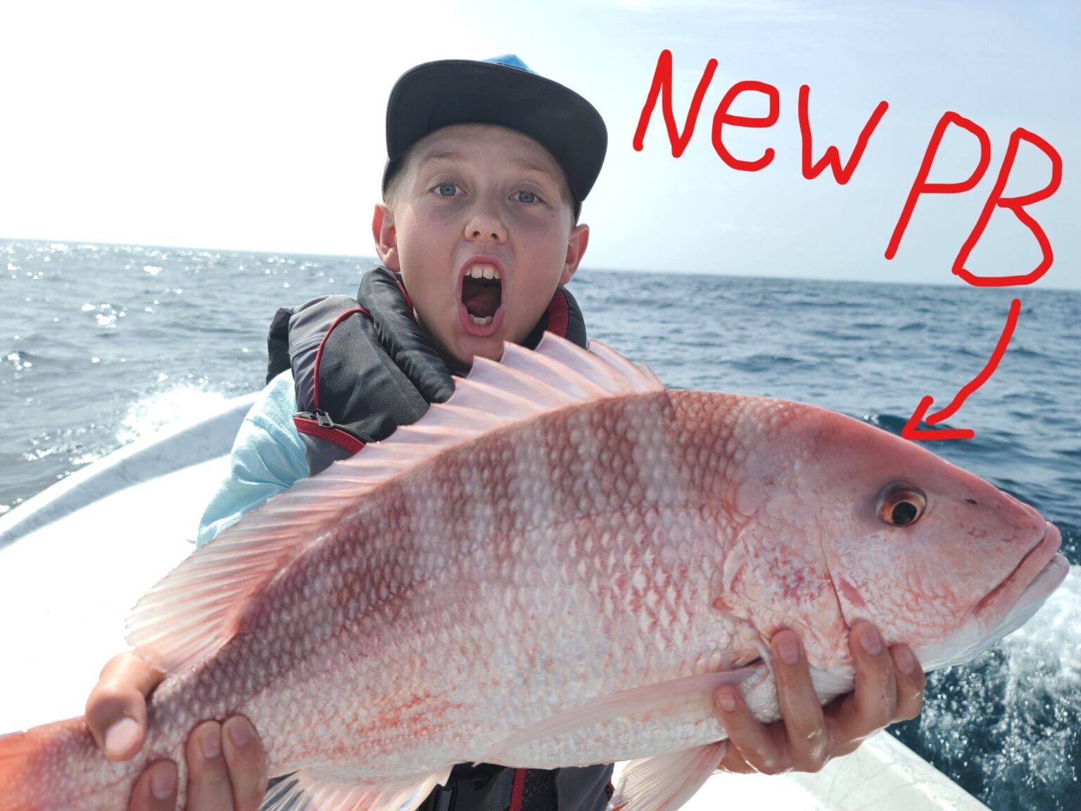 Giant Red Snapper 25 miles offshore - Hudson's Fishing Adventures