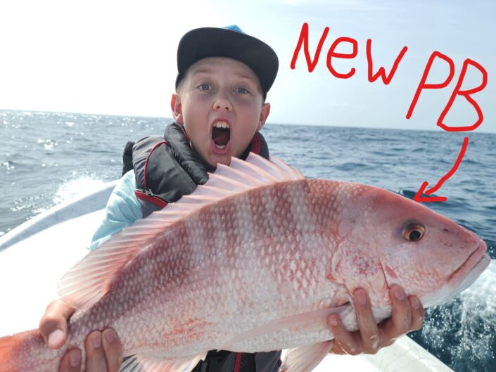 Giant Red Snapper 25 miles offshore - Hudson's Fishing Adventures